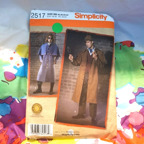 Simplicity | Office | Uc Ff Simplicity 257 Sherlock Holmes Coat Cape ...